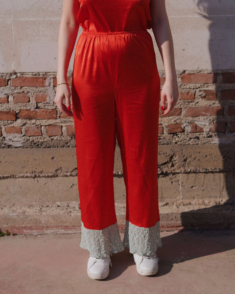 Line Pants - Ecovero Satin - Sync Red / Green – Baserange Store ...