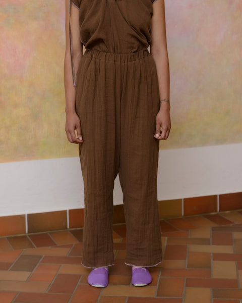 Folio Pants - Crinkle Linen - Loam Brown – Baserange Store, Melbourne ...