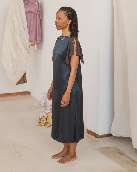 Olin Dress - Silk - Arch Blue – Baserange Store, Melbourne - Wurundjeri ...