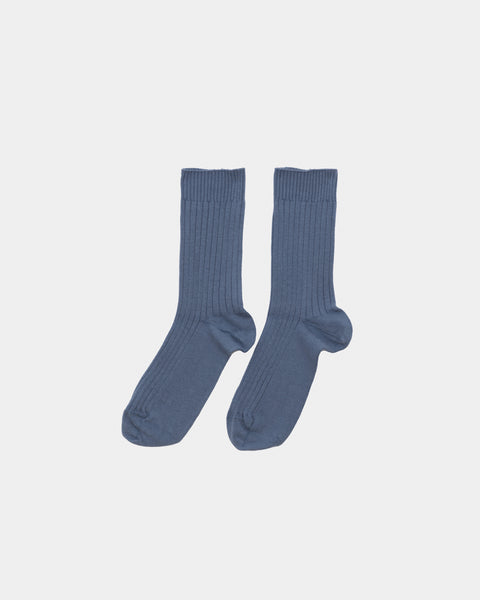 Rib Overankle Socks - Organic Cotton Rib - Limbus Blue – Baserange ...